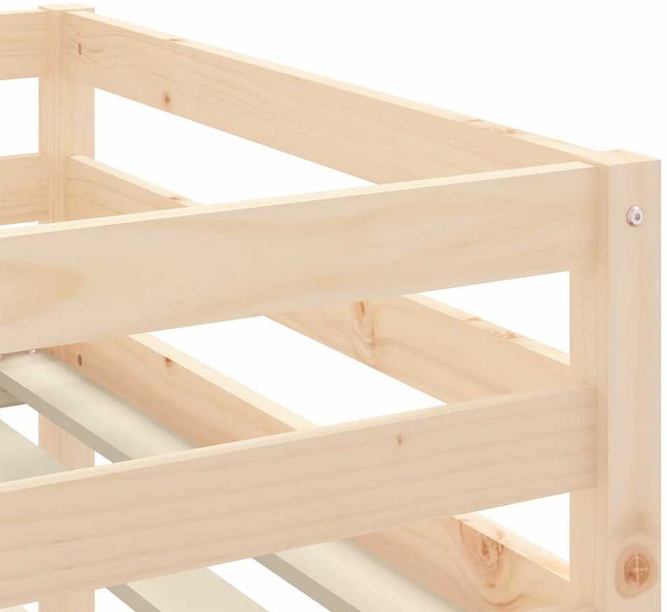 Aukšta vaikiška lova su tuneliu, rožinė, 80x200cm, pušis, modelis ...