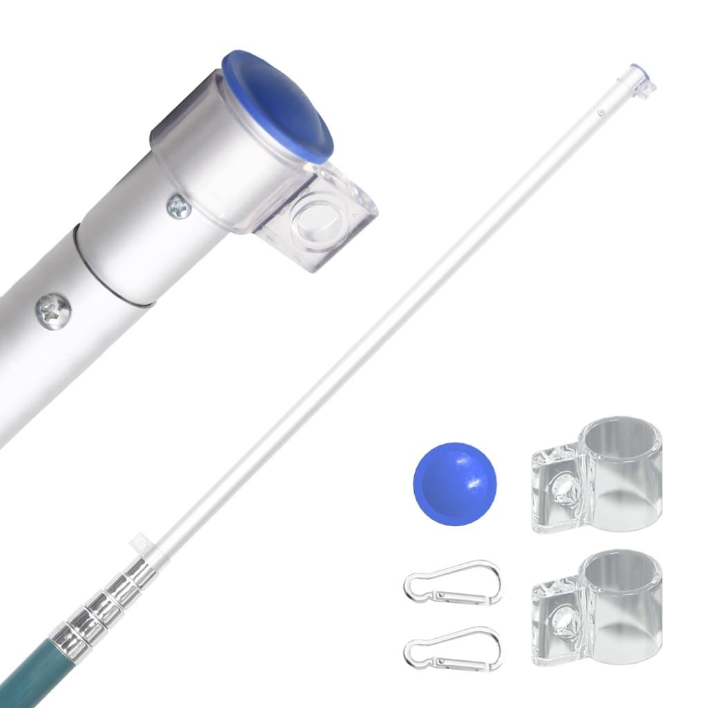 Danijos vėliava su stiebu, aliuminis, 5,55m, modelis - VD3147119, žema ...