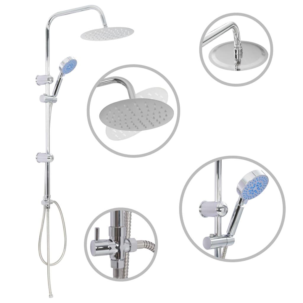 Dušo sistema su dviem galv. ir rankiniu dušu, nerūd. plienas, modelis - VD145056, žema kaina ...