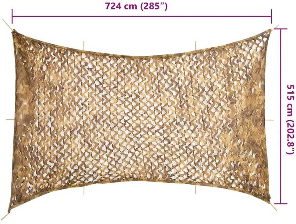 Kamufliažinis tinklas su krepšiu, smėlio spalvos, 724x515cm, modelis ...