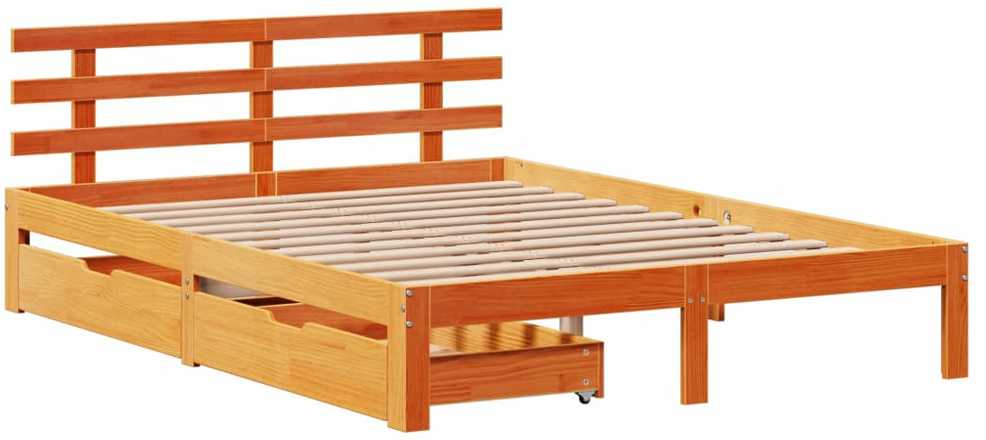 Lova Lovos rėmas su stalčiais, vaško rudas, 140x190cm, pušis, modelis ...