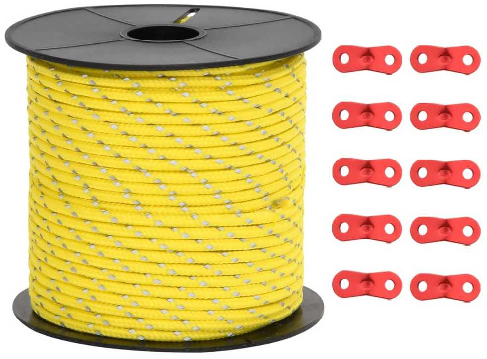 Palapinės virvė su šviesą atspindinčiomis juostomis / sujungimais ...