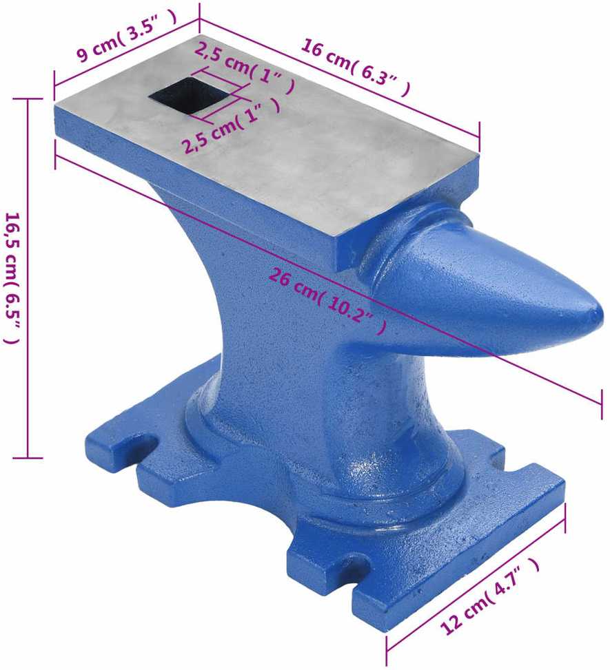 Priekalas, mėlynos spalvos, 10,9kg, ketus, modelis - 154635, žema kaina ...