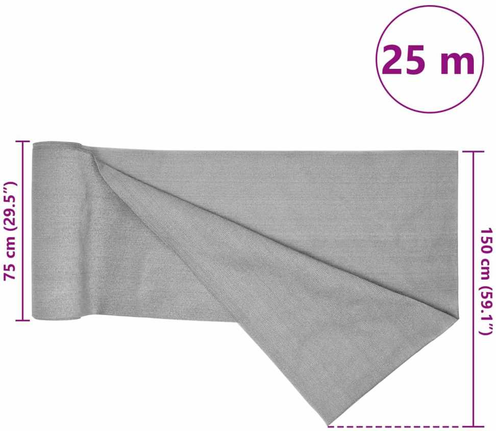 Privatumo suteikiantis tinklelis, pilkas, 1,5x25m, HDPE, žema kaina ...
