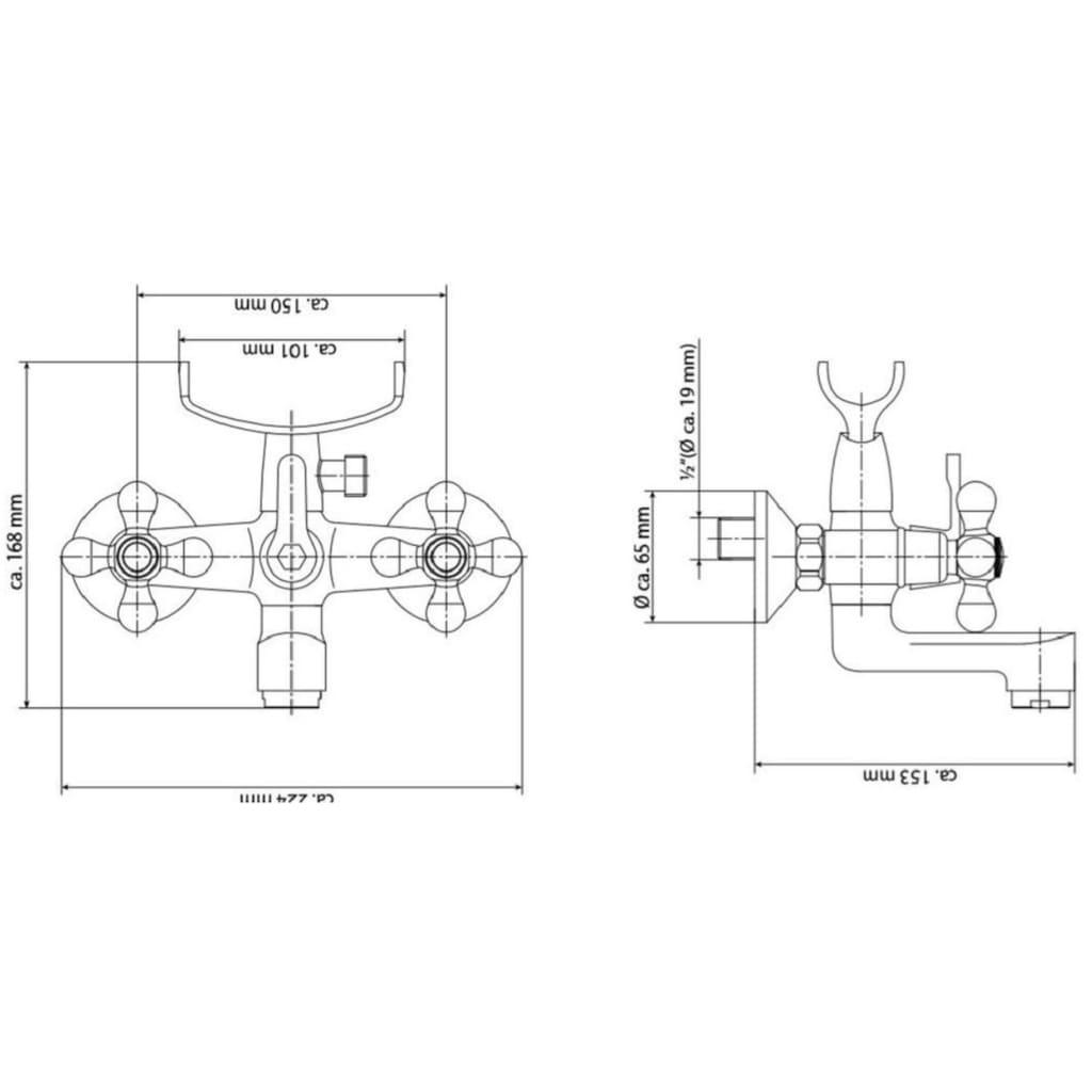 Schutte SchÜtte dušo maišytuvas su dviem rankenom ir rankiniu dušu elk, chromo, modelis ...