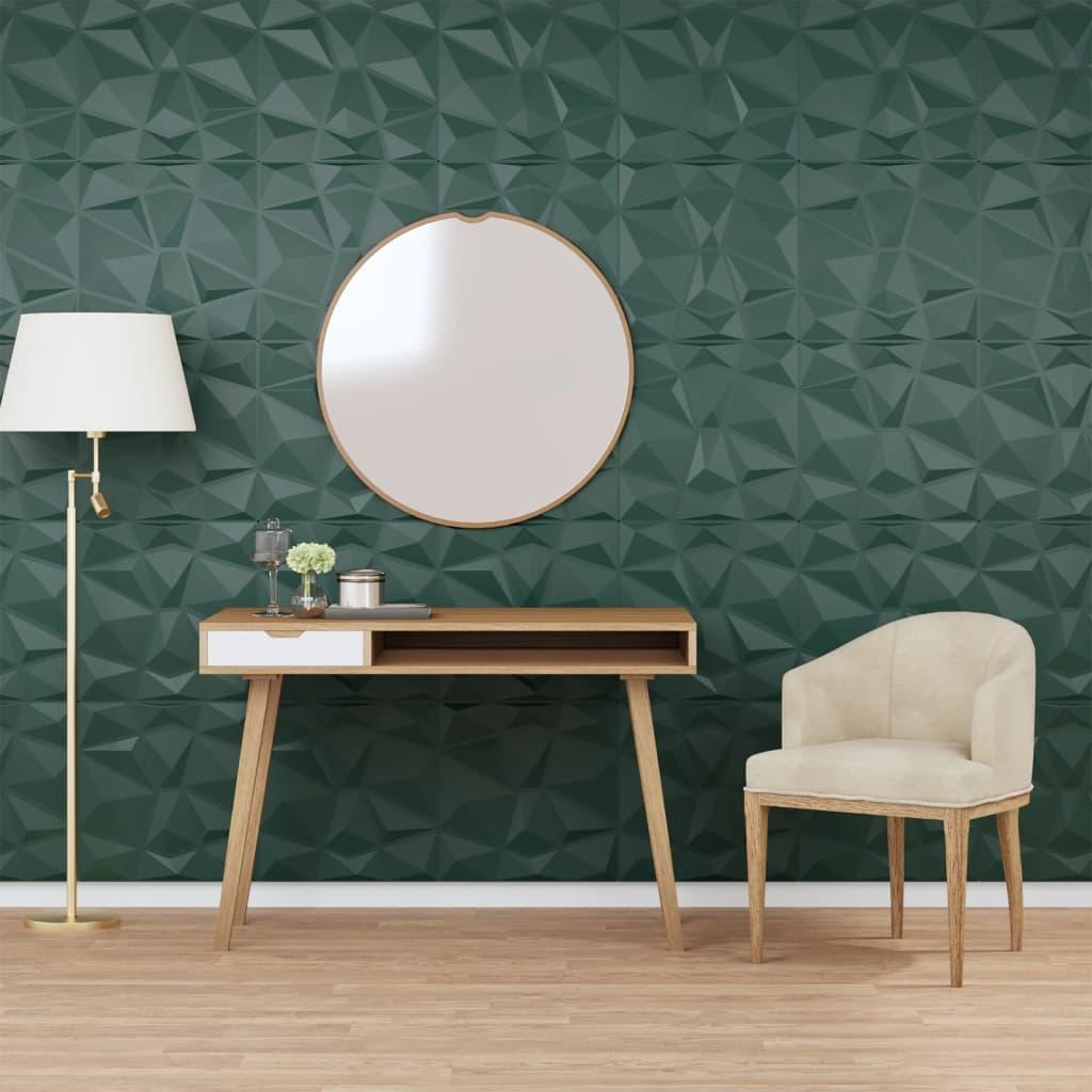 Sienų plokštės, 48vnt., žalios, 50x50cm, XPS, 12m², deimantų, modelis ...