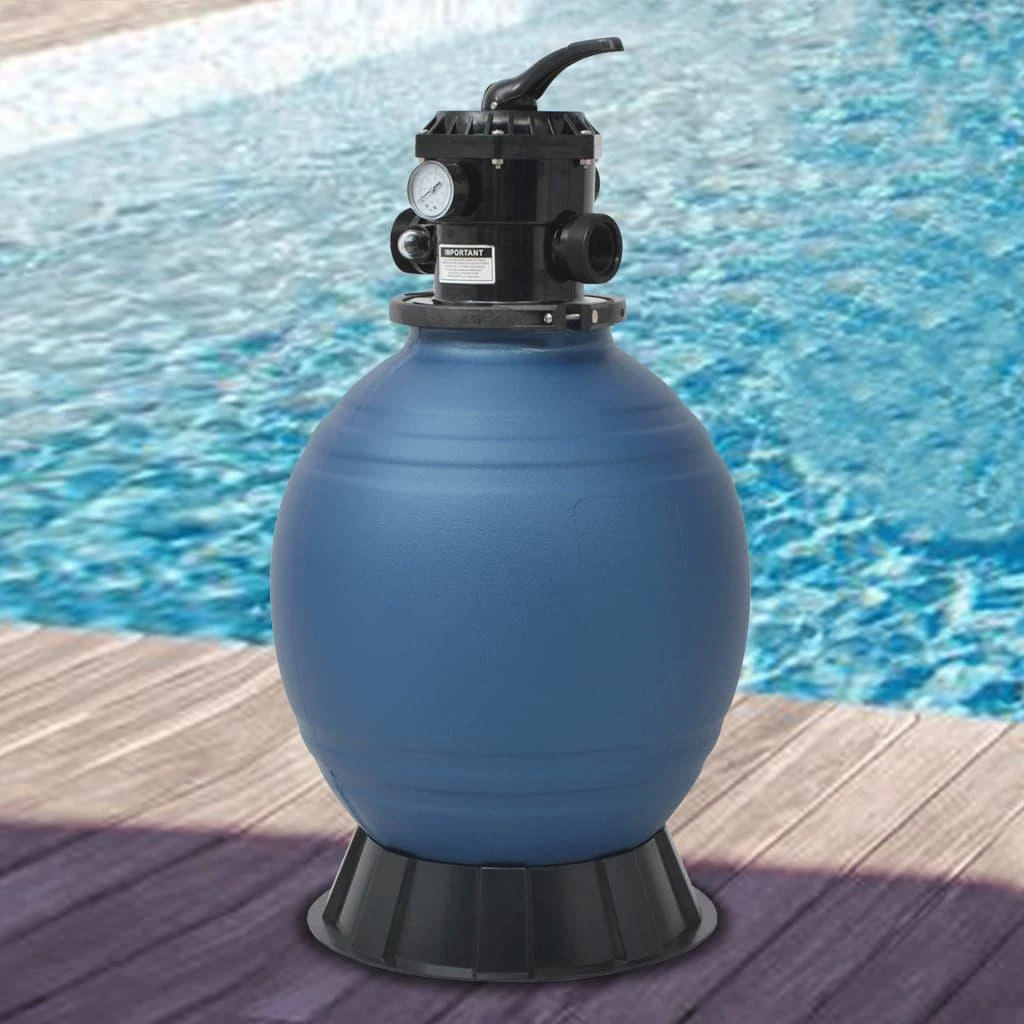 Smėlio filtras baseinui su 6 pozicijų vožtuvu, mėlynas, 460mm, modelis ...