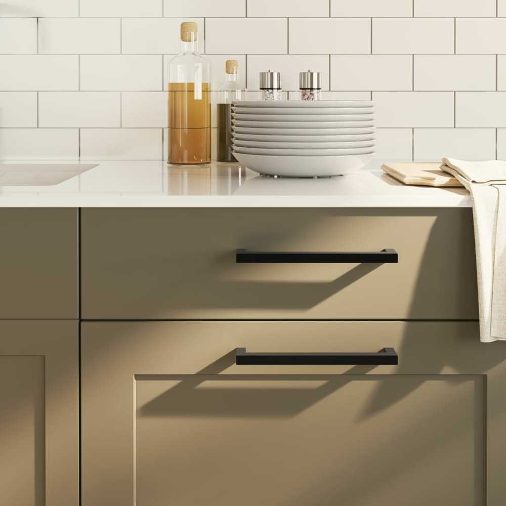 Spintelės rankenėlės, 20vnt., juodos, nerūdijantis plienas, modelis ...