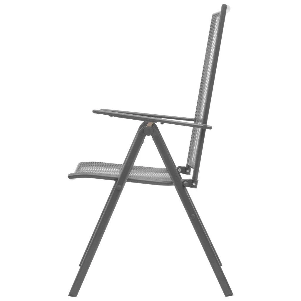 Sudedamos sodo kėdės, 2 vnt, plienas, pilkos, modelis - VD42716, žema ...