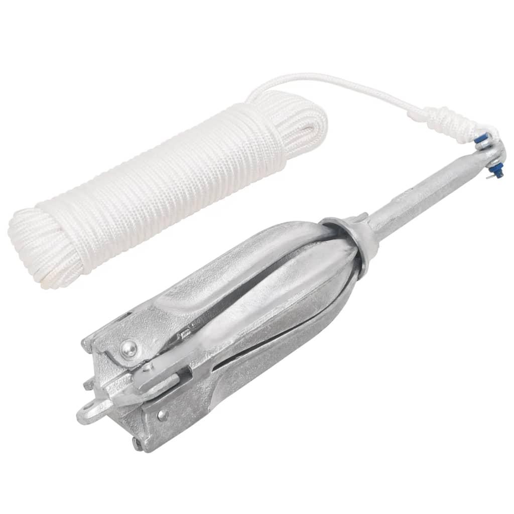 Sulankstomas inkaras su virve, 12 kg, karštai cinkuotas ketus, modelis ...