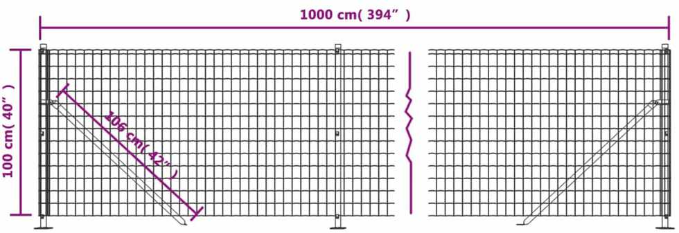 Tinklinė vielinė tvora su flanšais, žalios spalvos, 1x10m, modelis - VD154145, žema kaina | Varle.lt