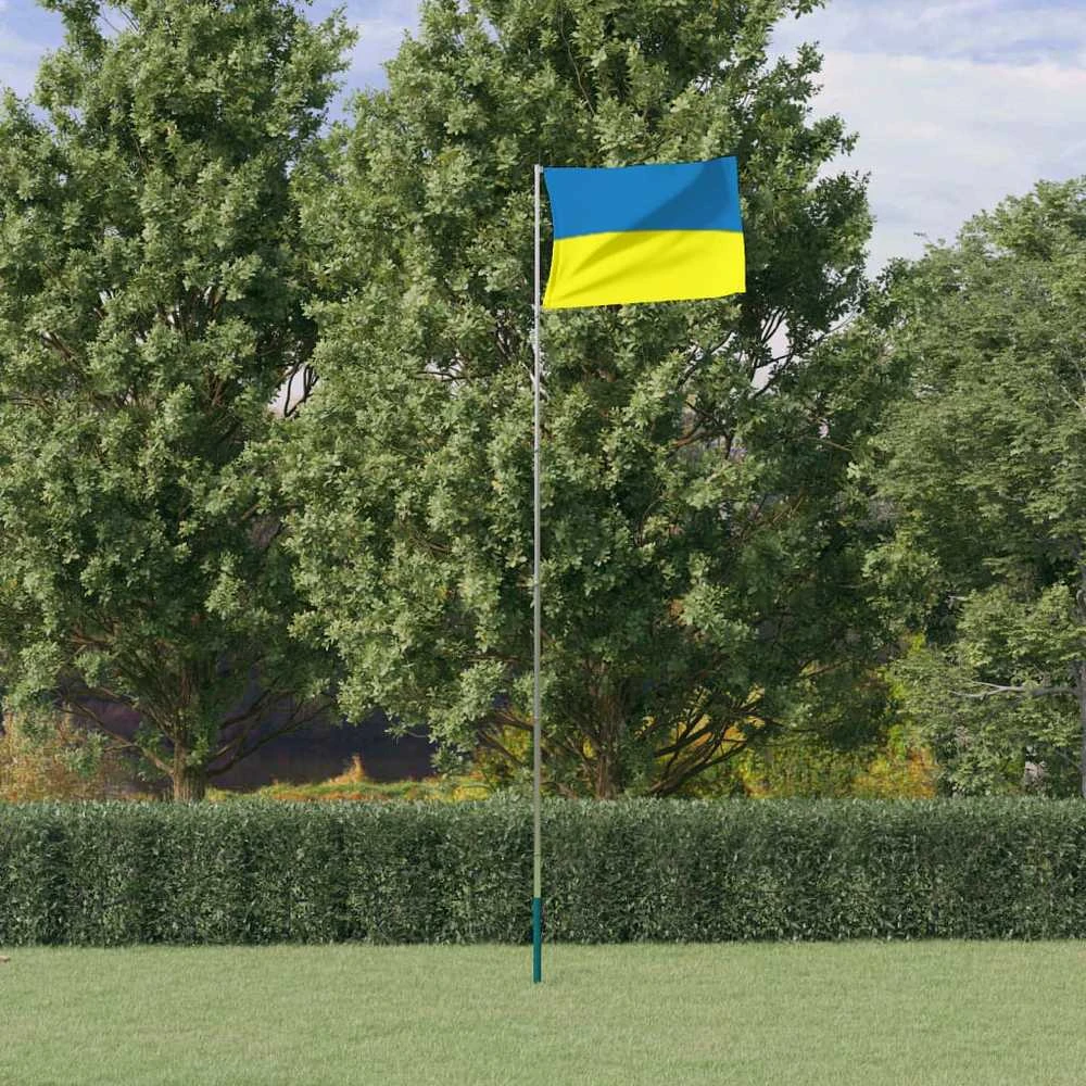 Ukrainos vėliava su stiebu, aliuminis, 5,55m, modelis - VD3210074, žema ...