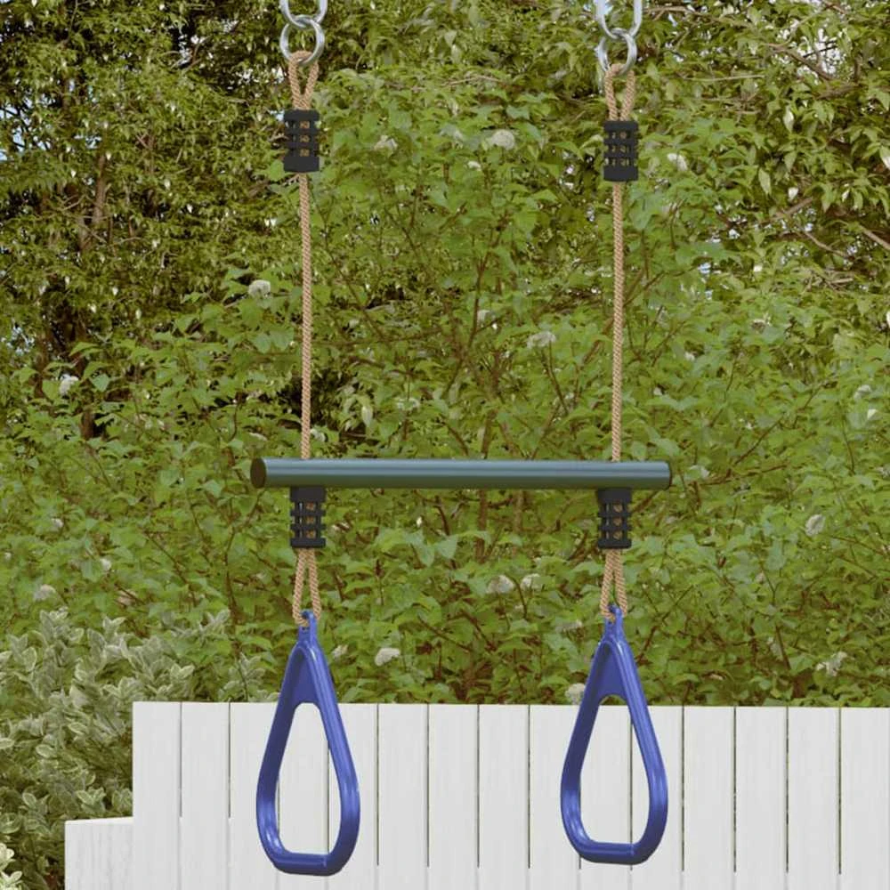Vaikiška trapecijos juosta su gimnastikos žiedais, mėlyna / žalia ...