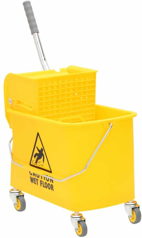 Valymo vežimėlis su grindų plovimo kibiru, polipropilenas, modelis ...