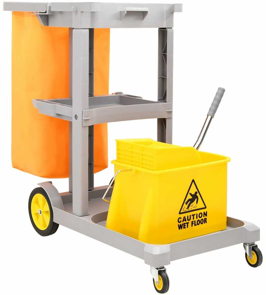 Valymo vežimėlis su grindų plovimo kibiru, polipropilenas, modelis - 3186935, žema kaina | Varle.lt