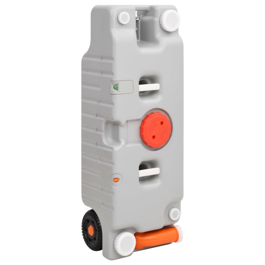 Vandens bakas su ratukais stovyklavimui, pilkos spalvos, 75l, modelis ...