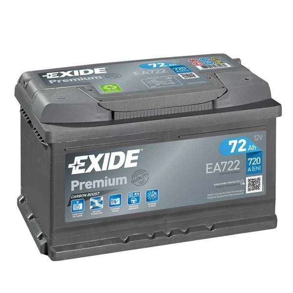 Exide Akumuliatorius 72 Ah 720 A EN 12V, modelis - EA722, žema kaina ...