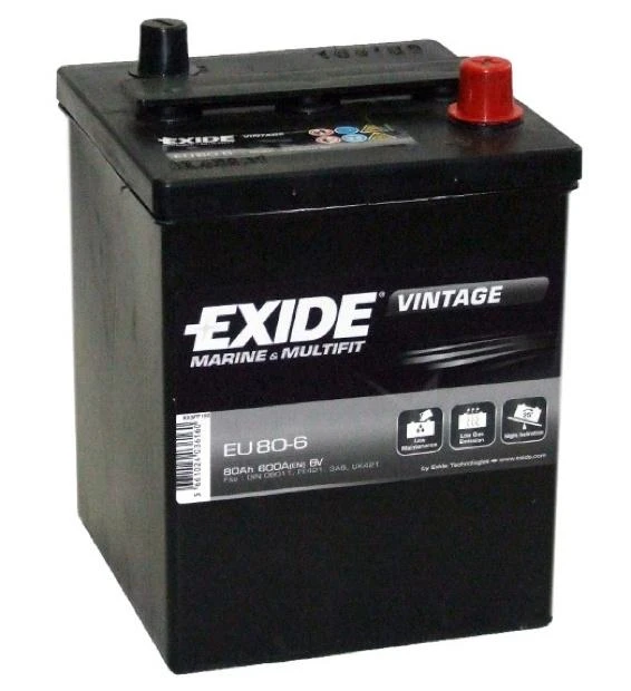Exide Akumuliatorius 80 Ah 600 A EN 6V, modelis - EU80-6, žema kaina ...