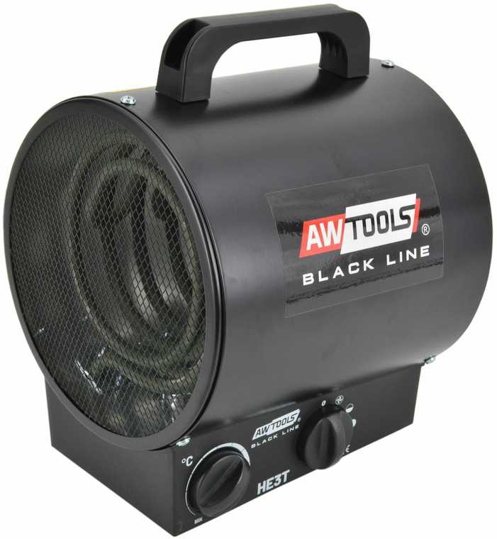 AW-Tools AW ELEKTRINIS ŠILDYTUVAS VAMZDŽIAS 3KW HE3T / Juodas LINE ...