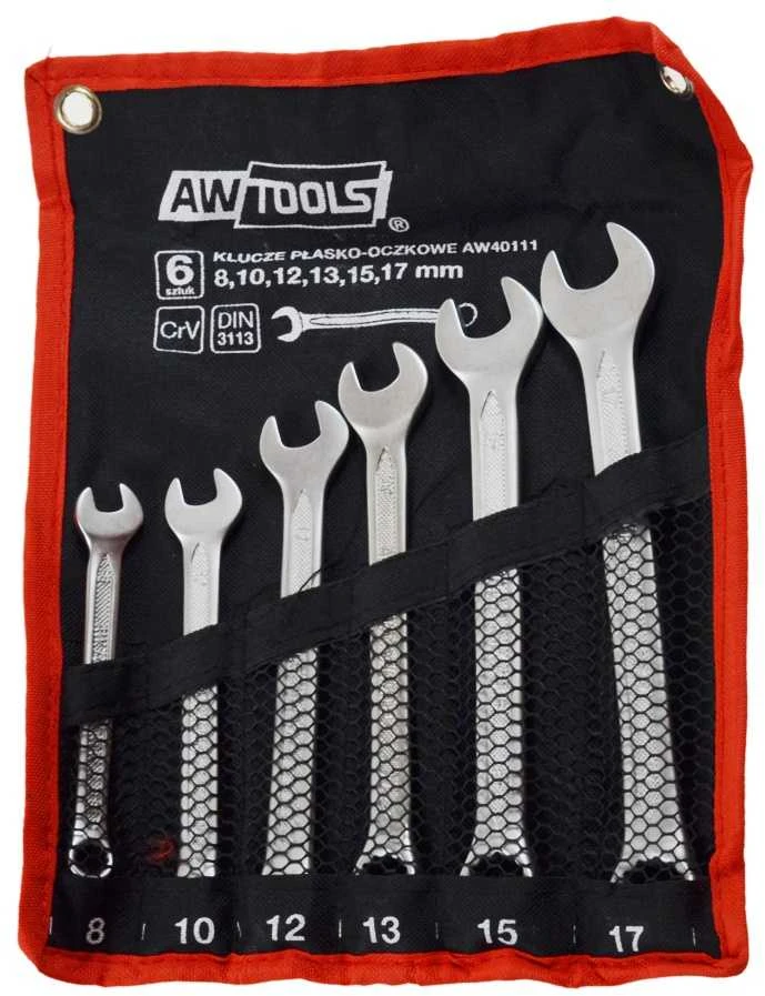 AW-Tools kombinuotų veržliarakčių rinkinys 6vnt. 8 / 10 / 12 / 13 / 15 ...