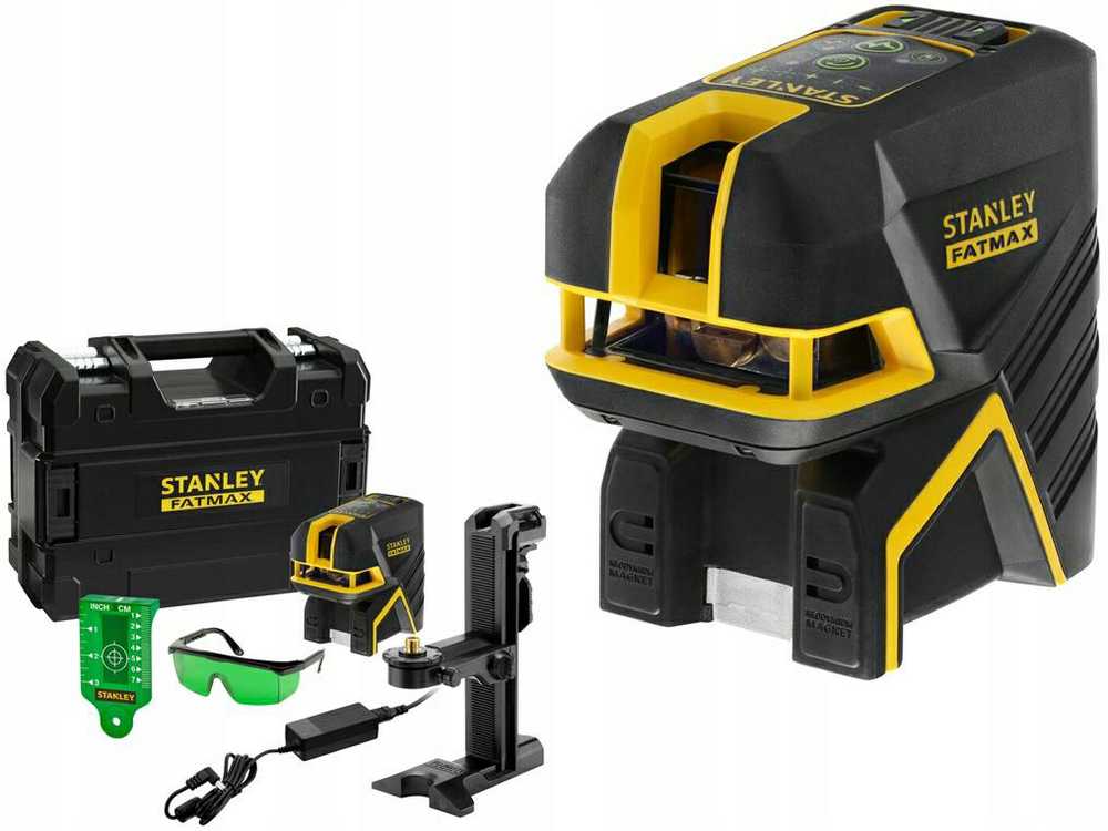STANLEY LASER KRZYŻOWY FATMAX +5 PUNKTOWY Žalias Li-ION 30m, modelis ...