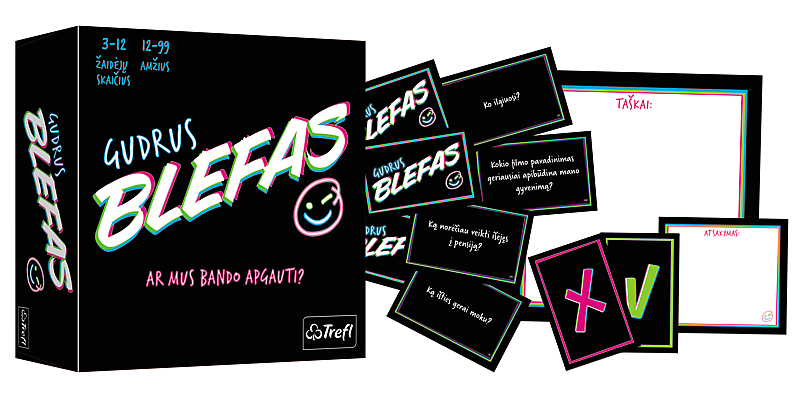 Trefl Stalo žaidimas "Gudrus blefas" (Lietuvių kalba), modelis - 02371T ...
