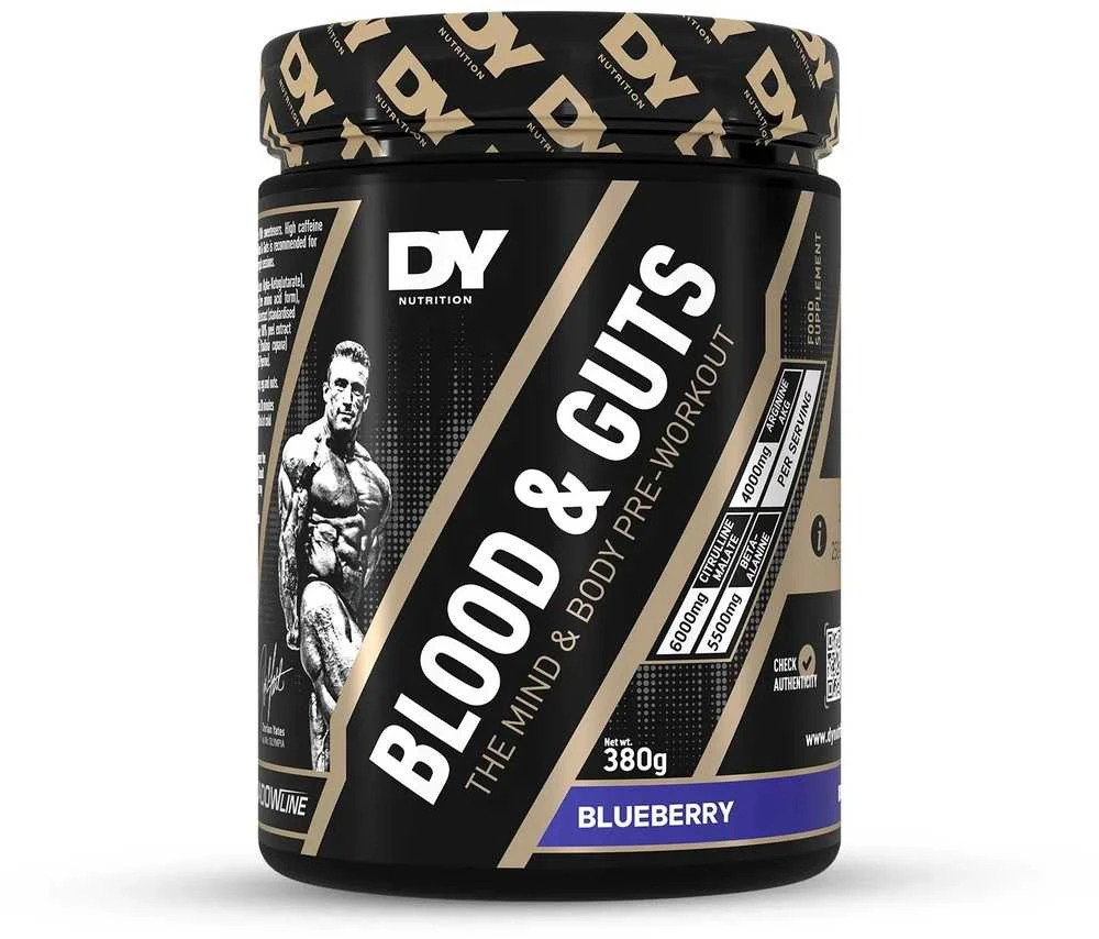 Dorian Yates Nutrition Blood & Guts PreWorkout 380 g. (Cola skonis ...