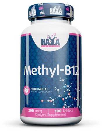 Haya Labs Methyl B-12 100 tab. (Vitaminas B12(metilcobalaminas)), žema ...