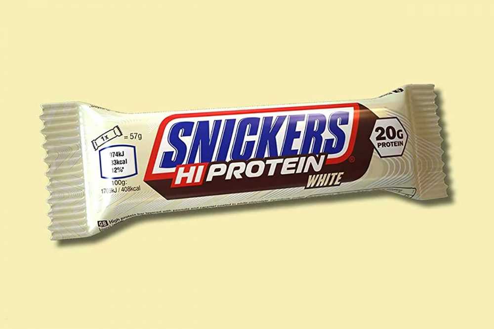 Snickers High Protein Baltas Bar (baltyminis batonėlis) 57g. (Milk ...