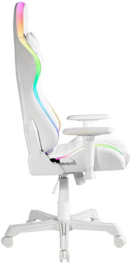 Žaidimų kėdė DELTACO GAMING Baltas LINE, RGB, kaklo pagalvėlė, nugaros ...