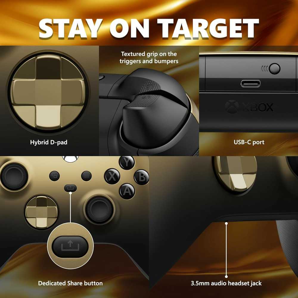 Microsoft Xbox Gold Shadow Special Edition Juoda, Auksas Bluetooth ...