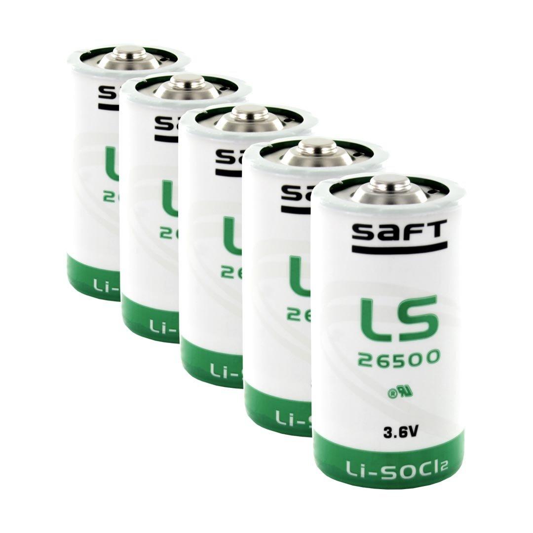 5 x ličio SAFT LS26500 / STD Li-SOCl2 3,6 V 7700 mAh akumuliatorius ...