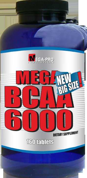 Mega Pro Nutrition Mega BCAA 6000 160 tab. (BCAA Amino rūgštys), žema ...