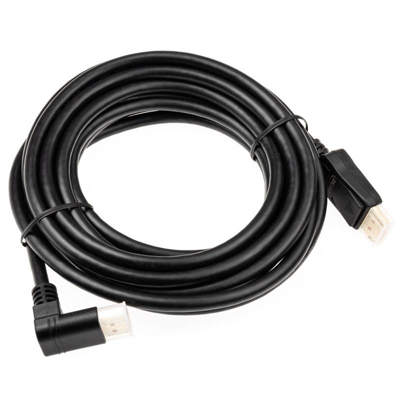 InLine 8K (UHD-2) „DisplayPort“ laidas, nulenktas žemyn, juodas – 5 m ...