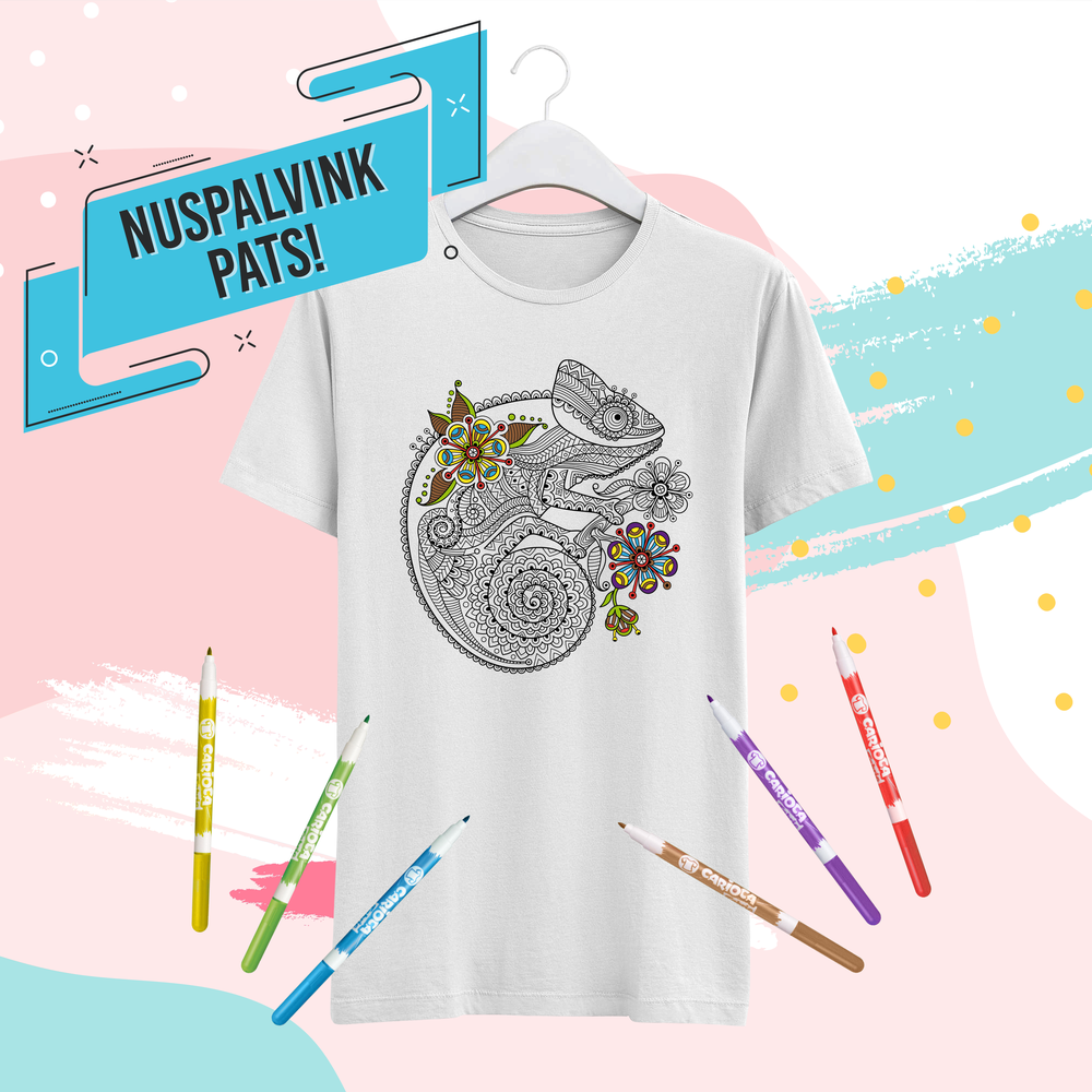 Moteriški marškinėliai "Nuspalvink pats! Chameleonas", žema kaina ...