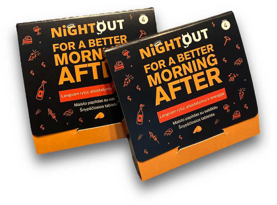 NIGHTOUT maisto papildas nuo pagirių, 4 tabletės, žema kaina | Varle.lt
