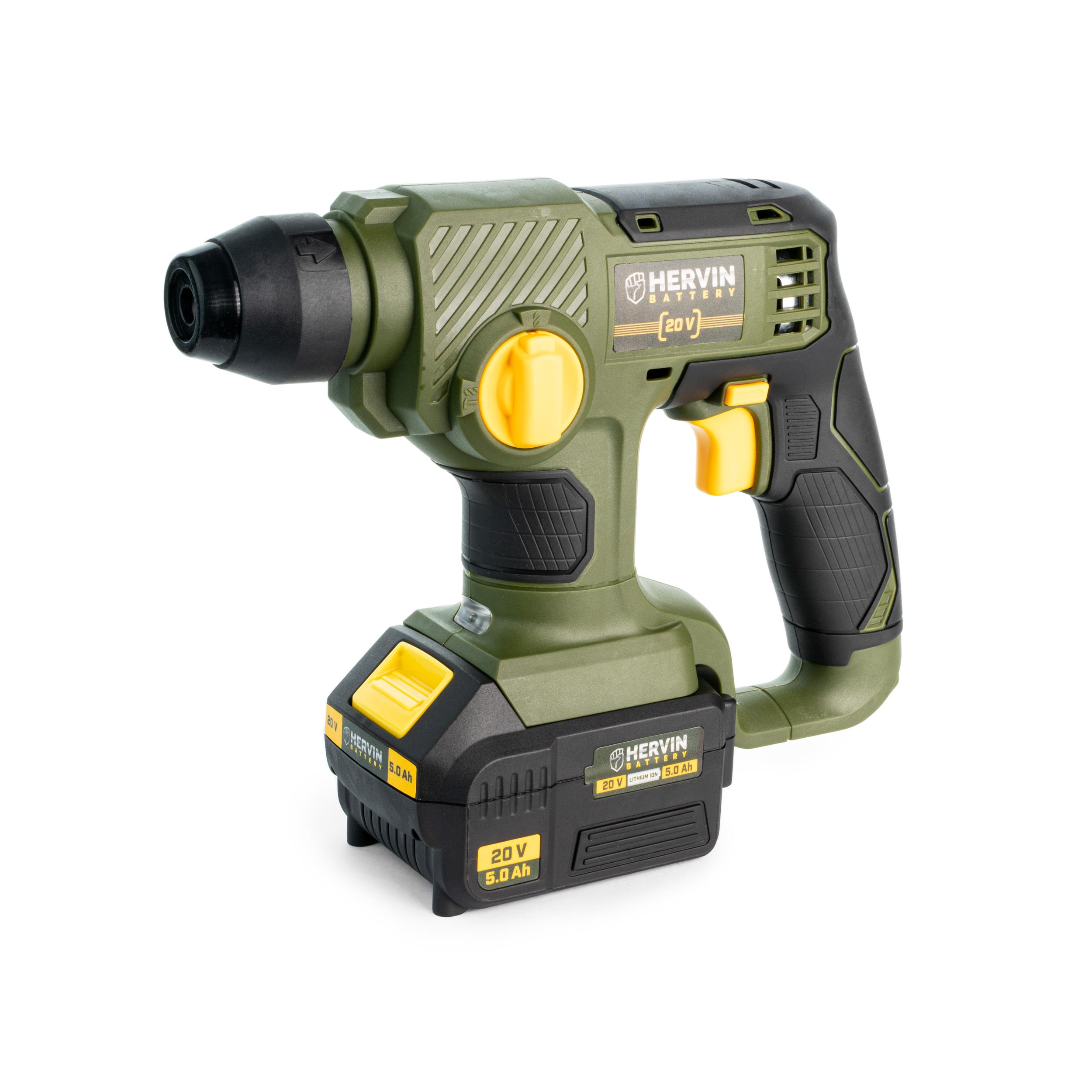 Akumuliatorinis perforatorius HERVIN BATTERY, 20 V, 1 J, SDS-Plus, be ...