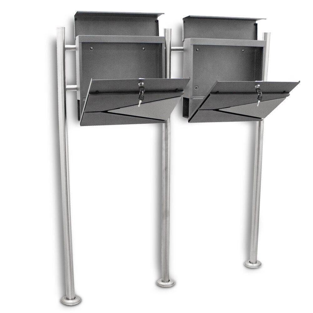 Pastatoma dviguba pašto dėžutė ant stovo BITUXX, modelis - B2M3558 ...