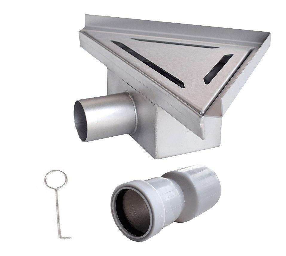 Trikampis kampinis grindų kanalizacijos dušo nutekėjimui, modelis ...