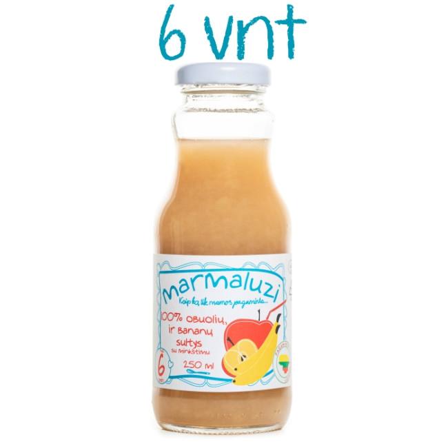100% OBUOLIŲ IR BANANŲ SULTYS MARMALUZI NUO 6 MĖN., 250ML X 6 VNT ...