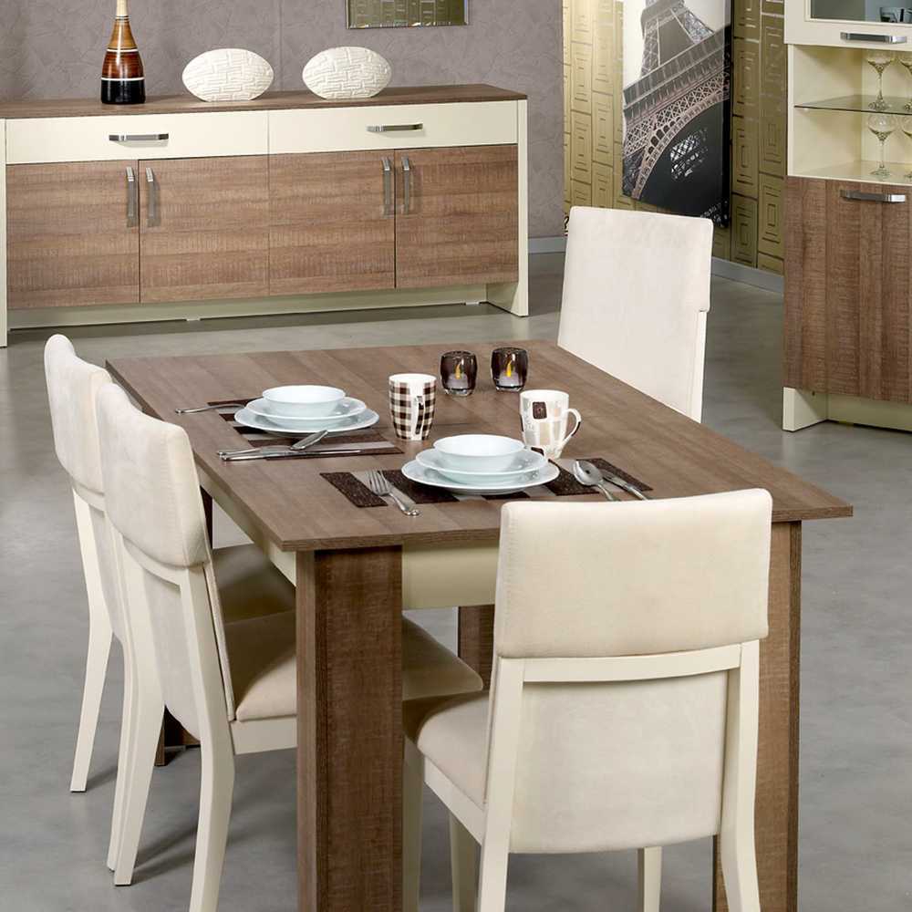Kalune Design Išskleidžiamas valgomojo stalas Bois - Dark Oak, žema ...