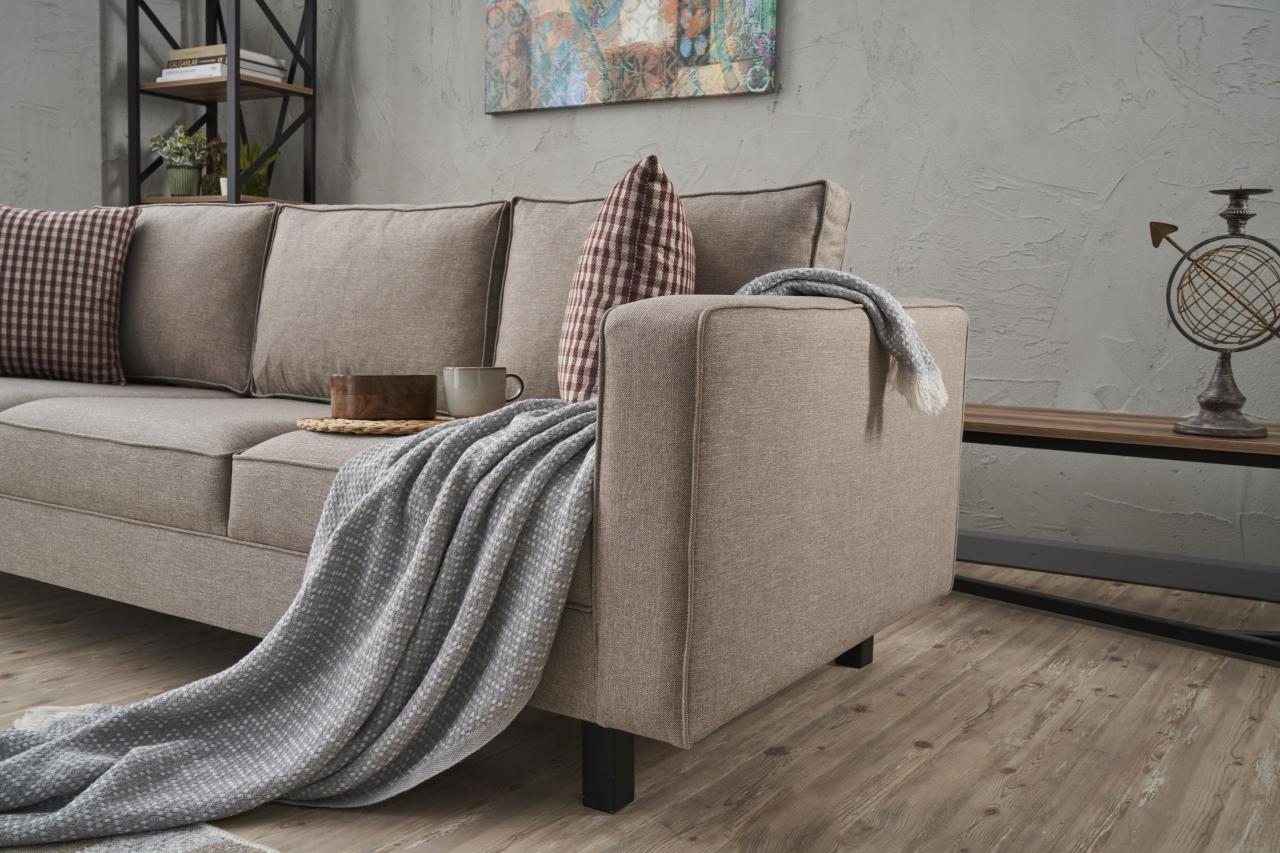 Kalune Design 3 vietų sofa Kale Linen - Kreminis, modelis - 825BLC2730 ...