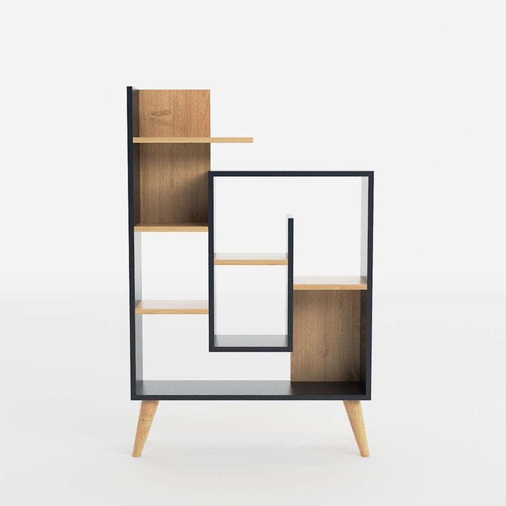 Kalune Design Knygų lentyna New Sally - Anthracite, Oak, modelis ...