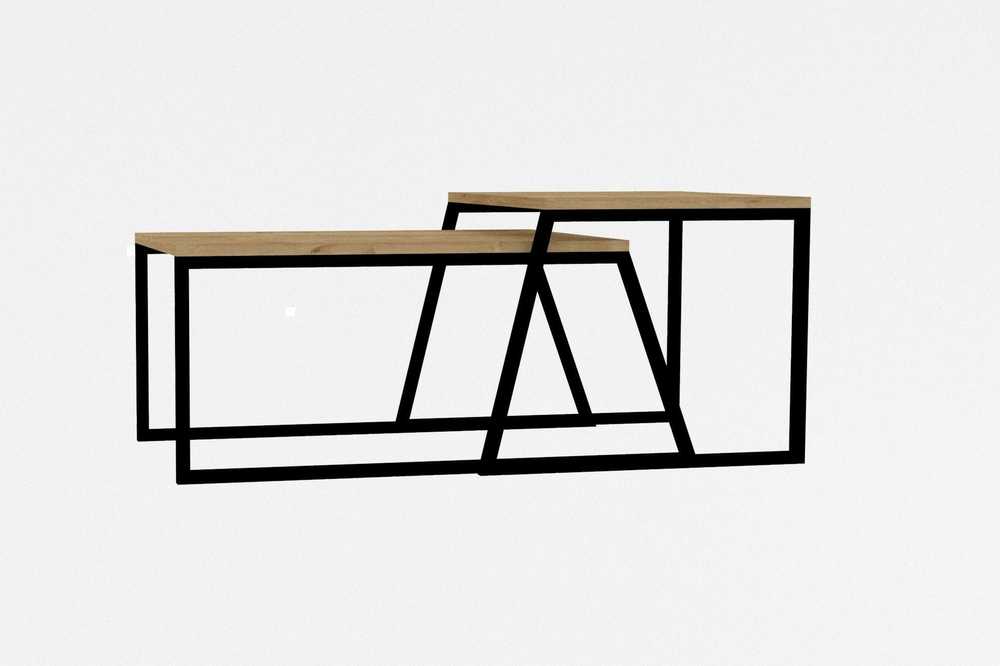 Kalune Design Kavos stalelis Boyce - Oak, modelis - 495SSE2101, žema ...