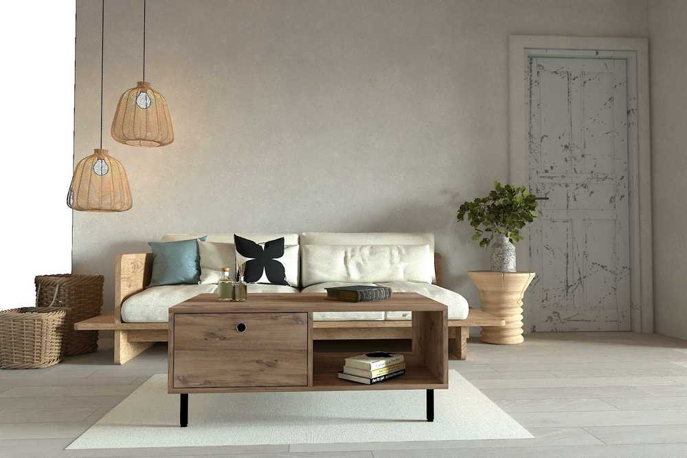 Kalune Design Coffee Table Nando - Atlantic Pine, žema kaina | Varle.lt