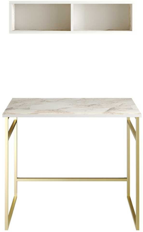 Kalune Design Darbo stalas Gama - Baltas, Gold, žema kaina | Varle.lt