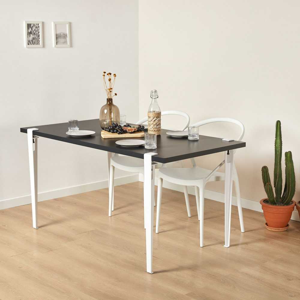 Kalune Design Pietų stalas Eurotas - Anthracite Baltas, modelis ...