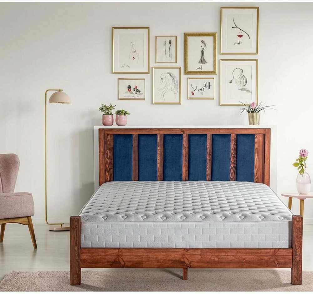 Kalune Design Dvigulė lova Orion 160 - Dark Mėlyna, Hazelnut, žema ...