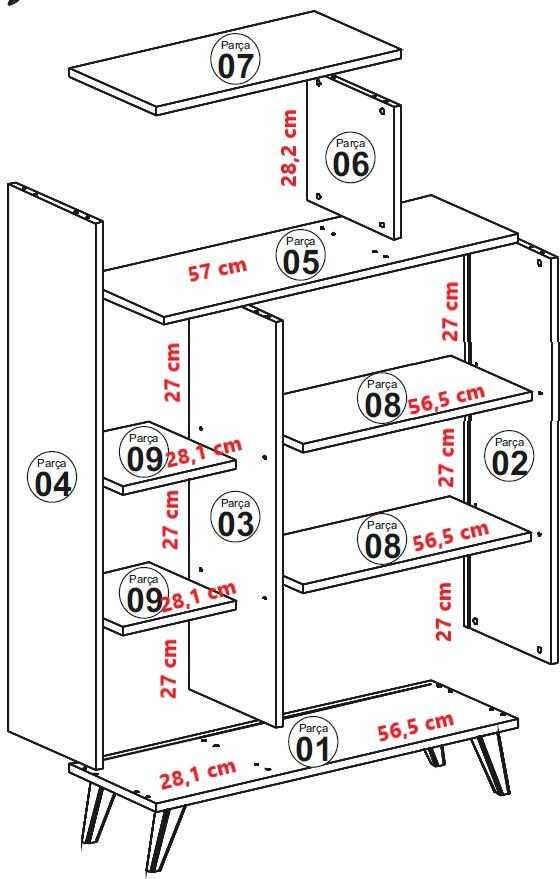 Kalune Design Knygų lentyna Form - Walnut, Geltona, žema kaina | Varle.lt