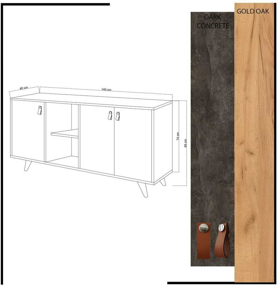 TV staliukas Kalune Design Konsolė Planky, modelis - 811MDD3413, žema ...